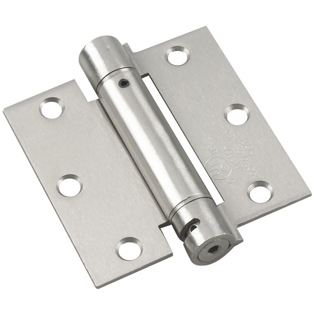 Richelieu 3-1/2" Full Mortise Adjustable Spring Hinge Brushed Nickel ...