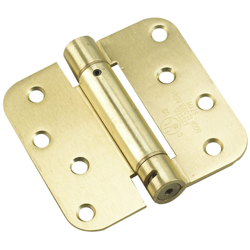 Richelieu 4" Full Mortise Adjustable Spring Hinge Brass 5/8'' Radius ...